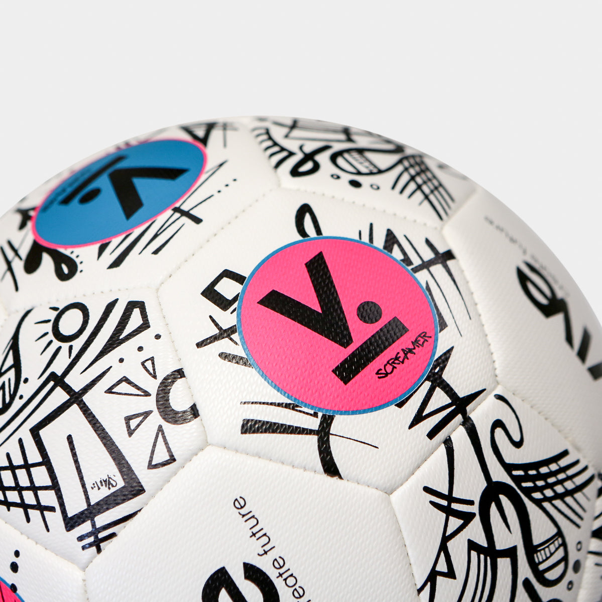 Screamer - Size 5 - White Black Blue Pink Color Soccer Ball – VIVE ...